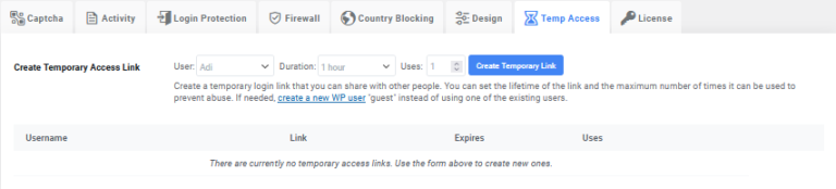 How to Create Temp Access - WP Captcha